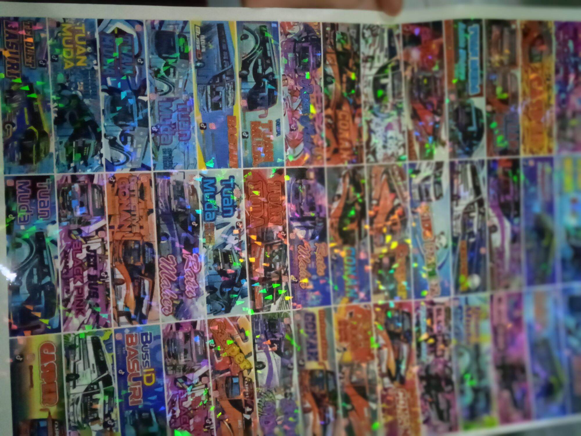 STIKER BUS BASURI HOLOGRAM & BIASA (SUDAH DIPOTONG) 45 GAMBAR STICKER ...