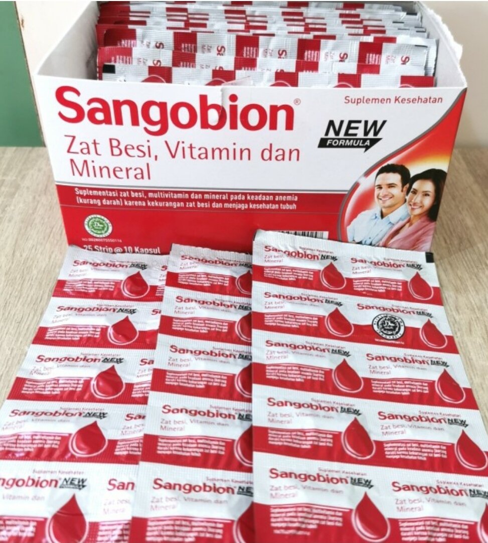 sangobion strip isi 10 tablet / vitamin penambah darah / obat anemia ...