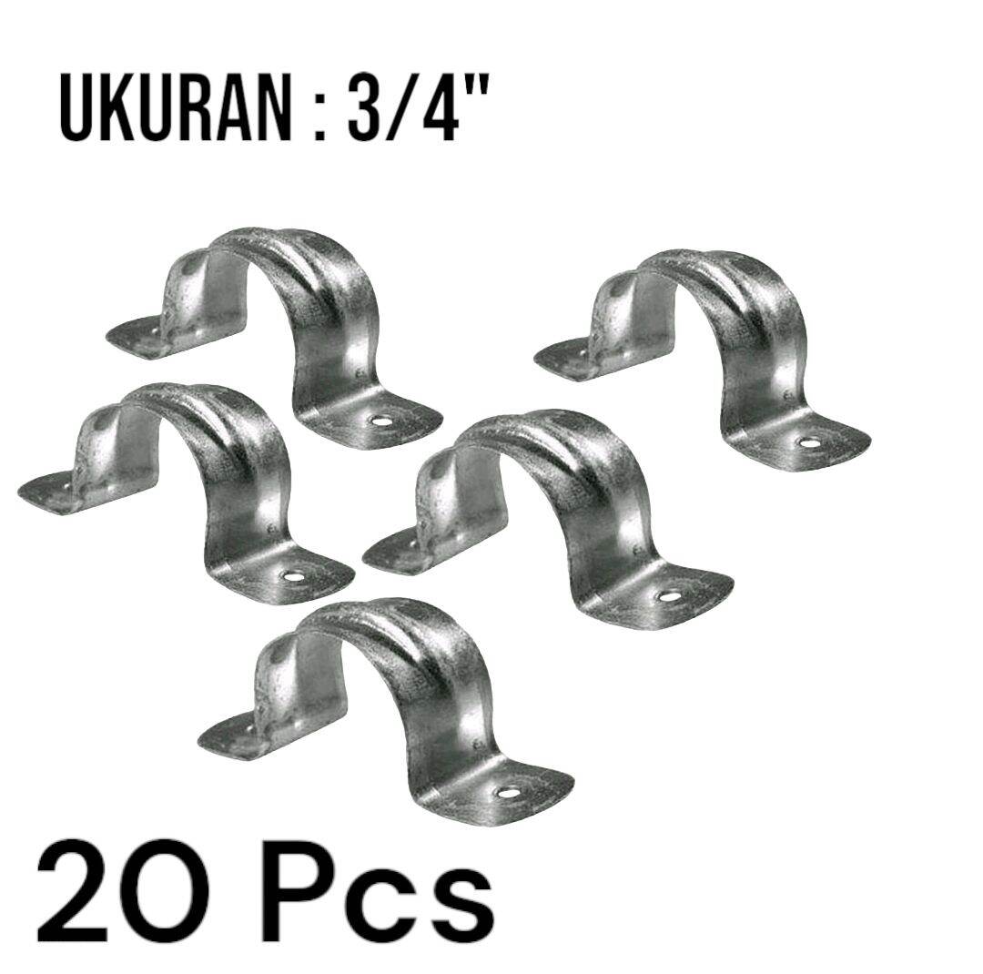 Klem Pipa 3/4" GALVANIS Clamp Omega 25 mm Plat Seng Besi | Lazada Indonesia