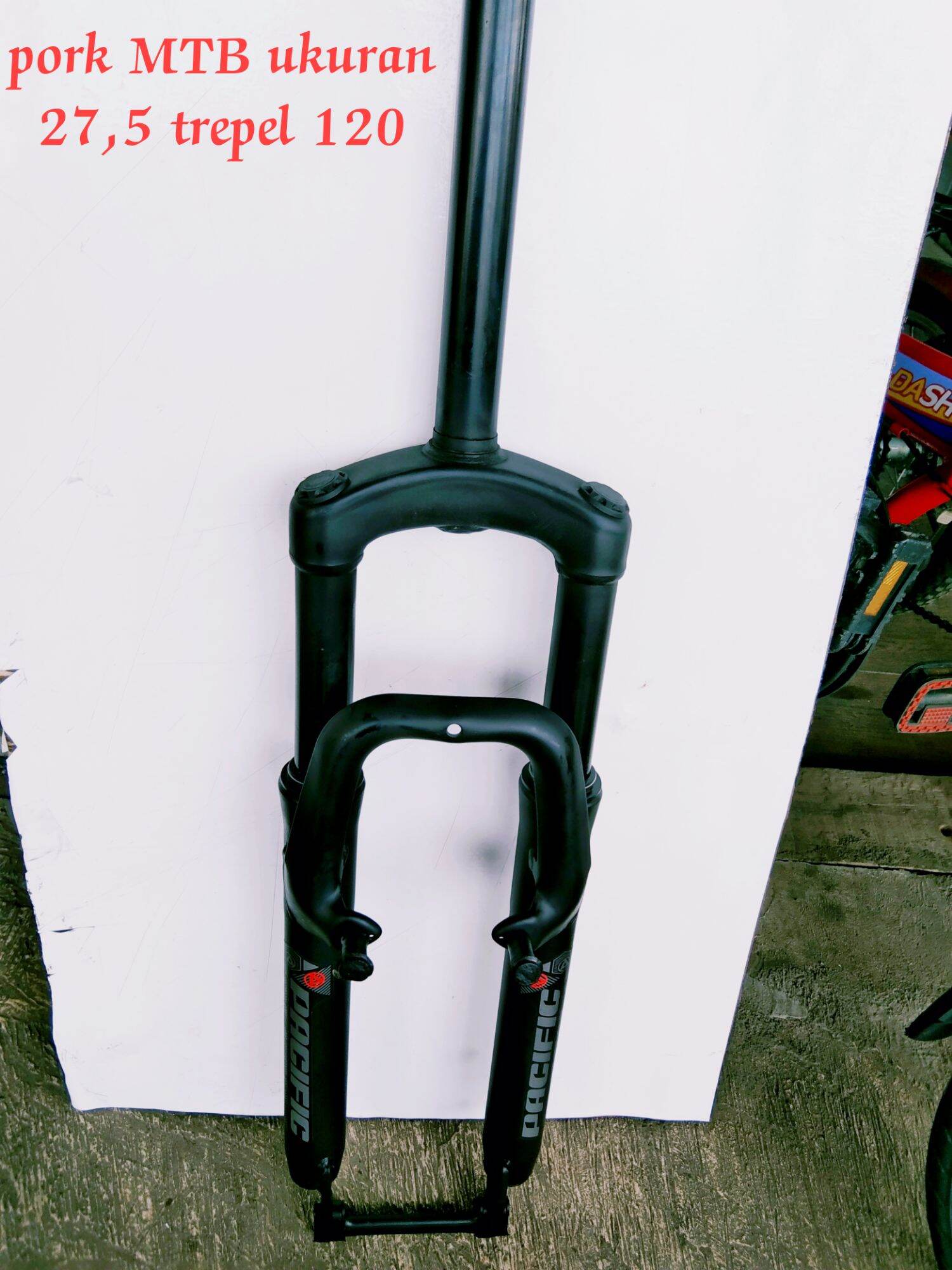 fork sepeda MTB/gunung merk pasific UK 27,5 trepel 120 material steel ...