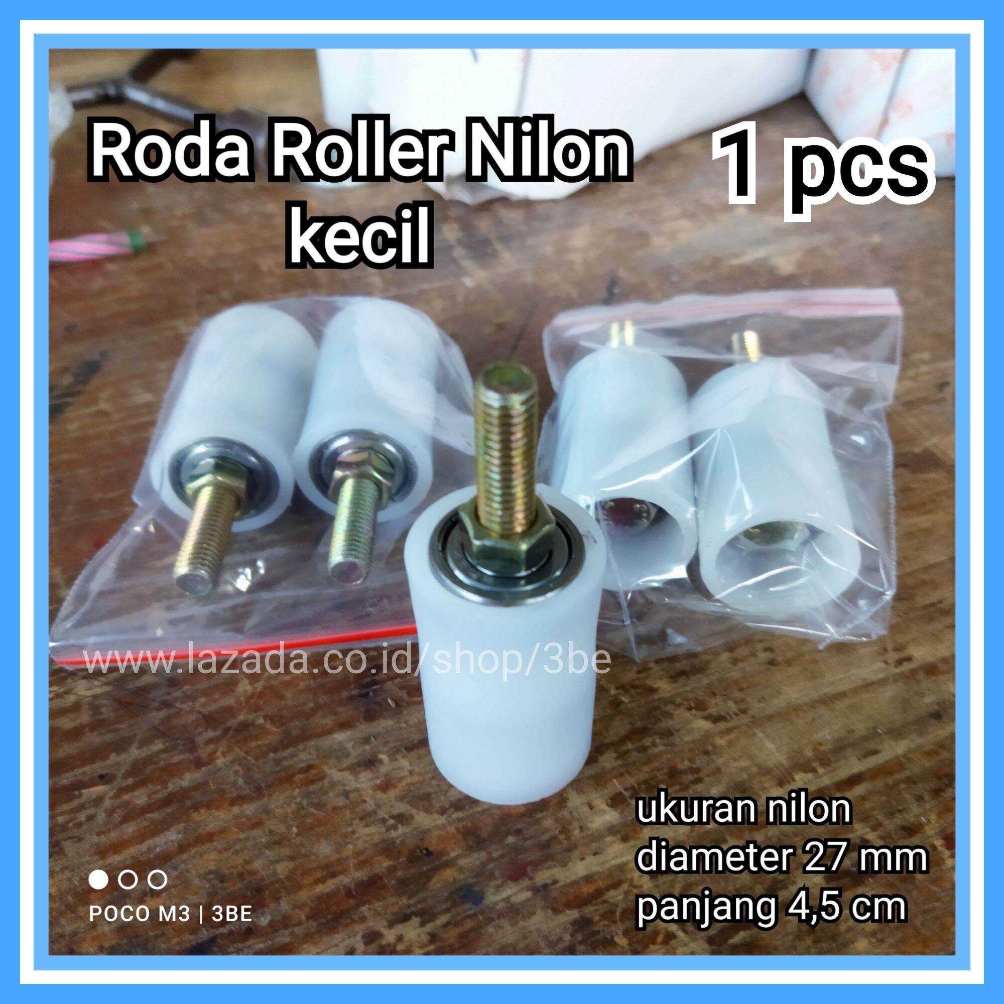 roda nilon roller kecil D.27mm P.4,5cm bearing laher penuntun pintu ...