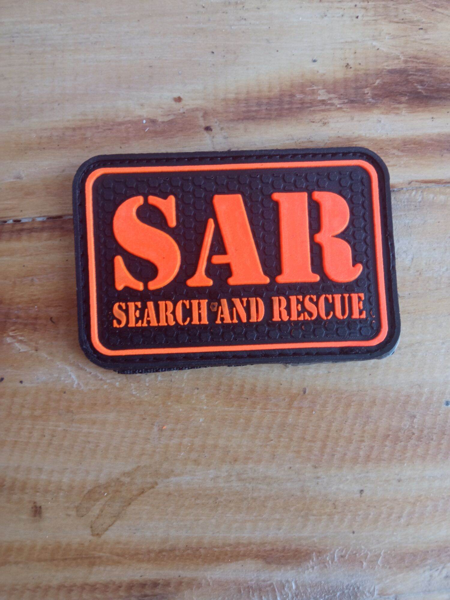 patch rubber logo tulisan SAR SEARCH AND RESCUE emblem tempelan topi ...