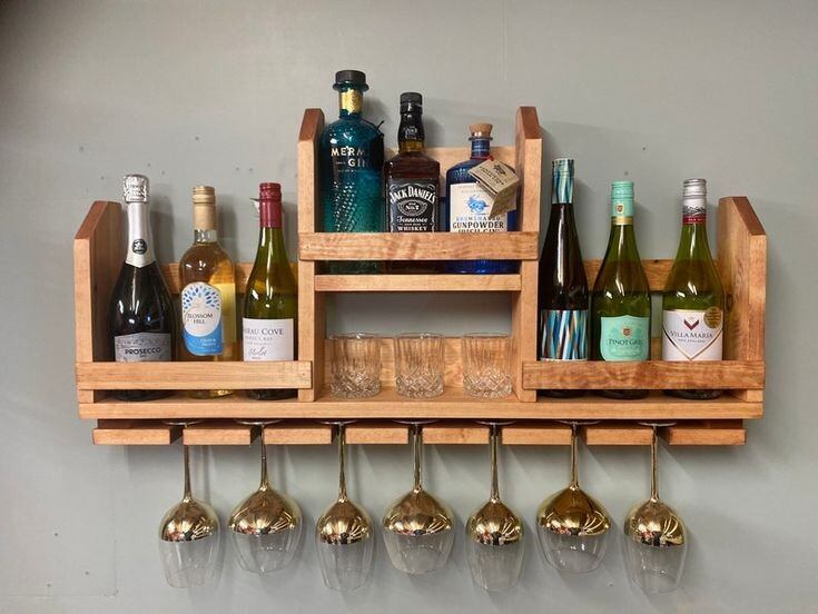 RAK WINE KAYU JATI BELANDA RAK BOTOL MINUMAN RAK DINDING RAK GANTUNG ...