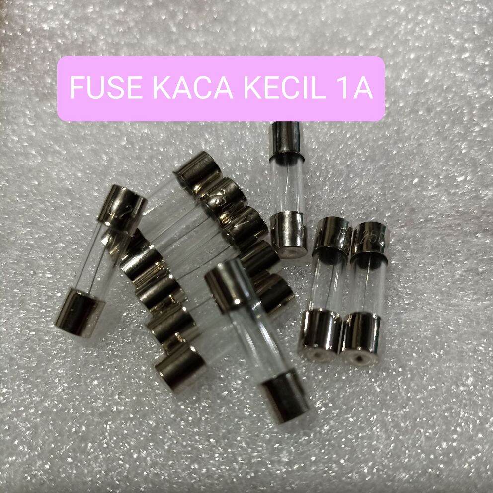 5BUAH FUSE SEKRING KECIL 1A FUSE KACA FUSE SIKRING KACA 1 AMPERE ...