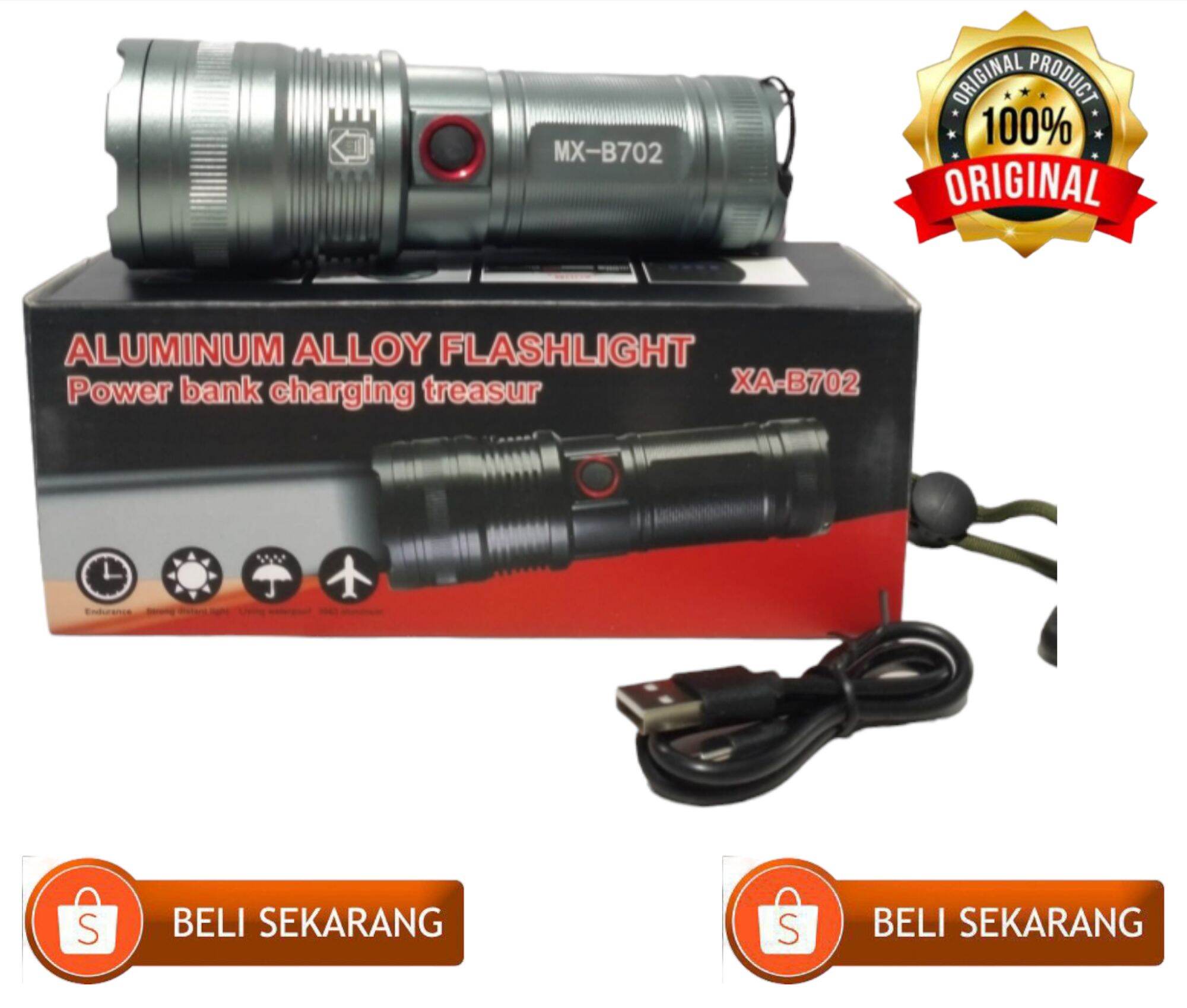 Senter Tangan Super Terang Zoom MX-B702 / Senter Maxpower Super Terang ...