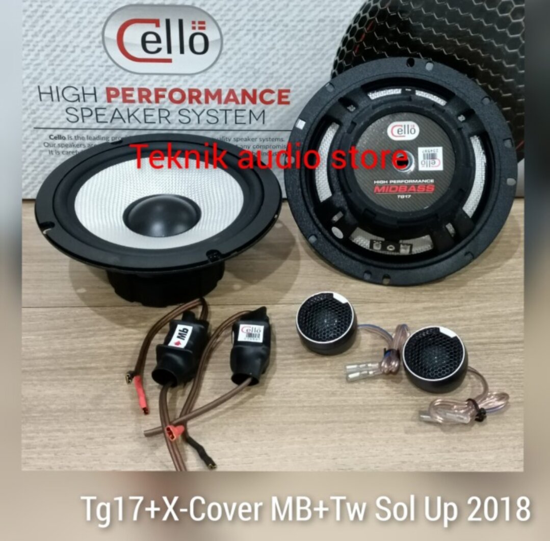 Speaker Split Cello TG17 plus crossover Midbass dan Tweeter Solution up ...