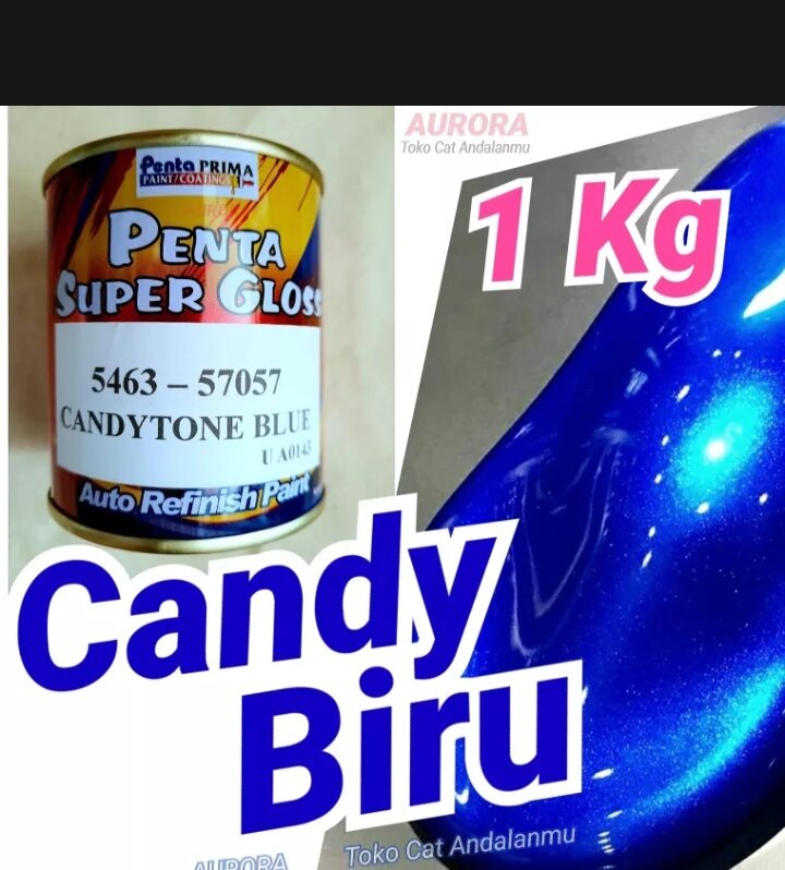 Cat Penta Biru Candy Tone 1Kg Blue Penta Super Glos Candytone Blue Biru ...