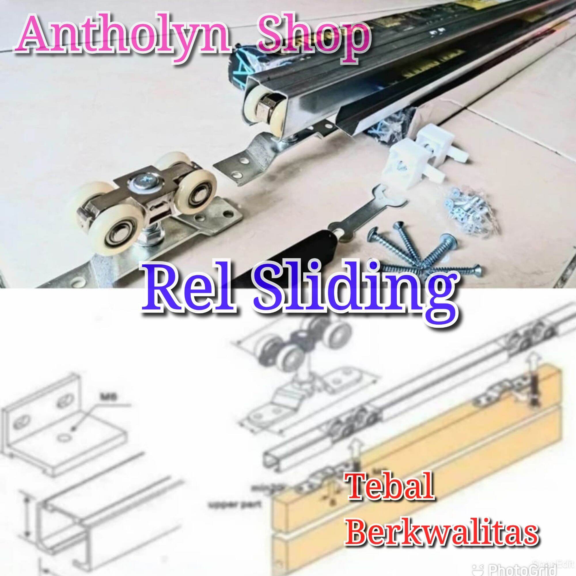 Rel Sliding Set Komplit 180 cm, Rel Pintu Geser Sliding, Rel Sliding ...