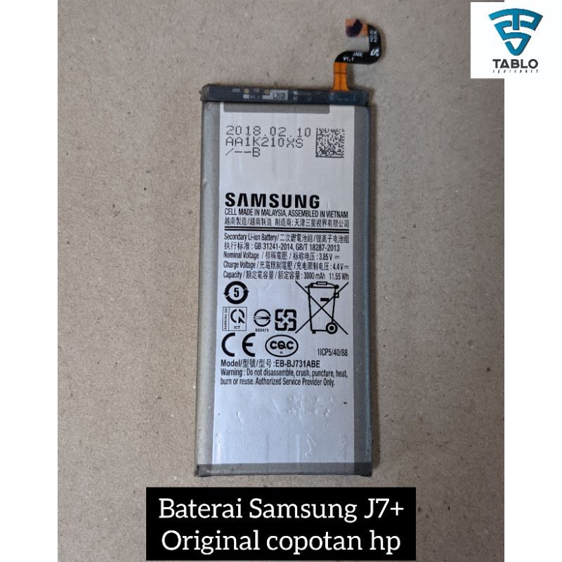 baterai batre Samsung J7+ J7 plus second ori original copotan hp | Lazada Indonesia