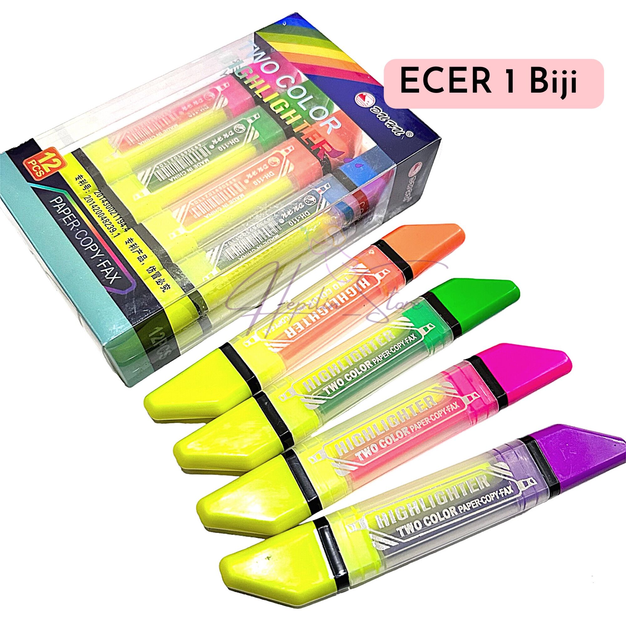 Stabilo 2 Warna ECER 1 Biji / Highlighter 2 Color Import | Lazada Indonesia