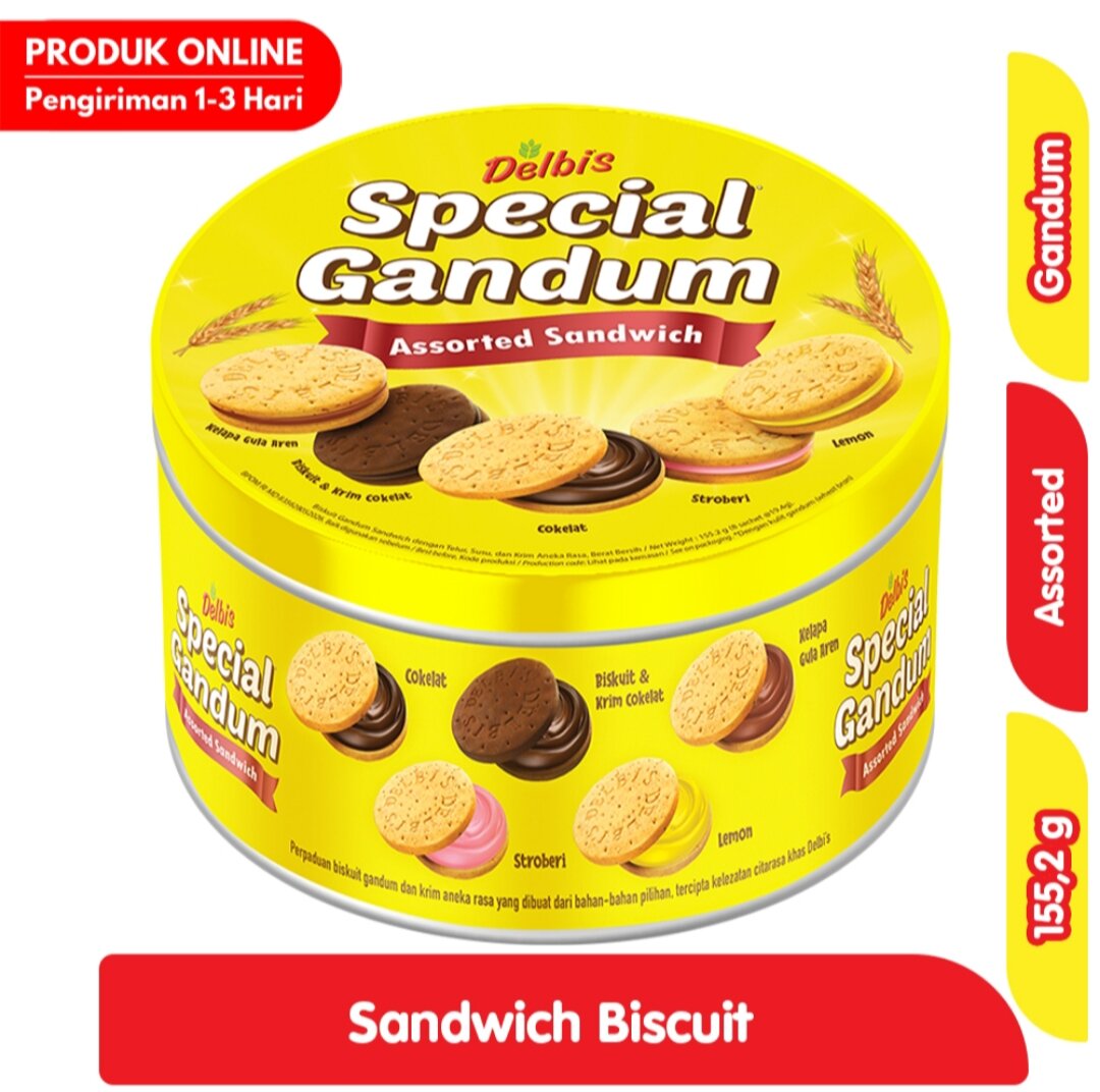 BISKUIT DELBI'S SPESIAL GANDUM ASSORTED BISKUIT SANDWICH 155,2GR ...