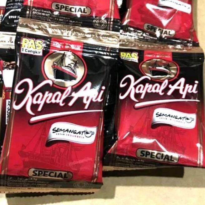 KOPI HITAM KAPAL API 25 GR , 1 renceng isi 10 sachet | Lazada Indonesia