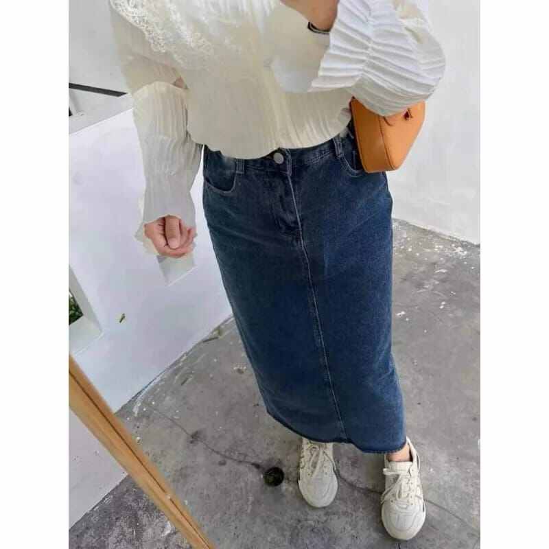Rok Jeans Theana Wanita Terbaru Rok jins span korean style | Lazada ...