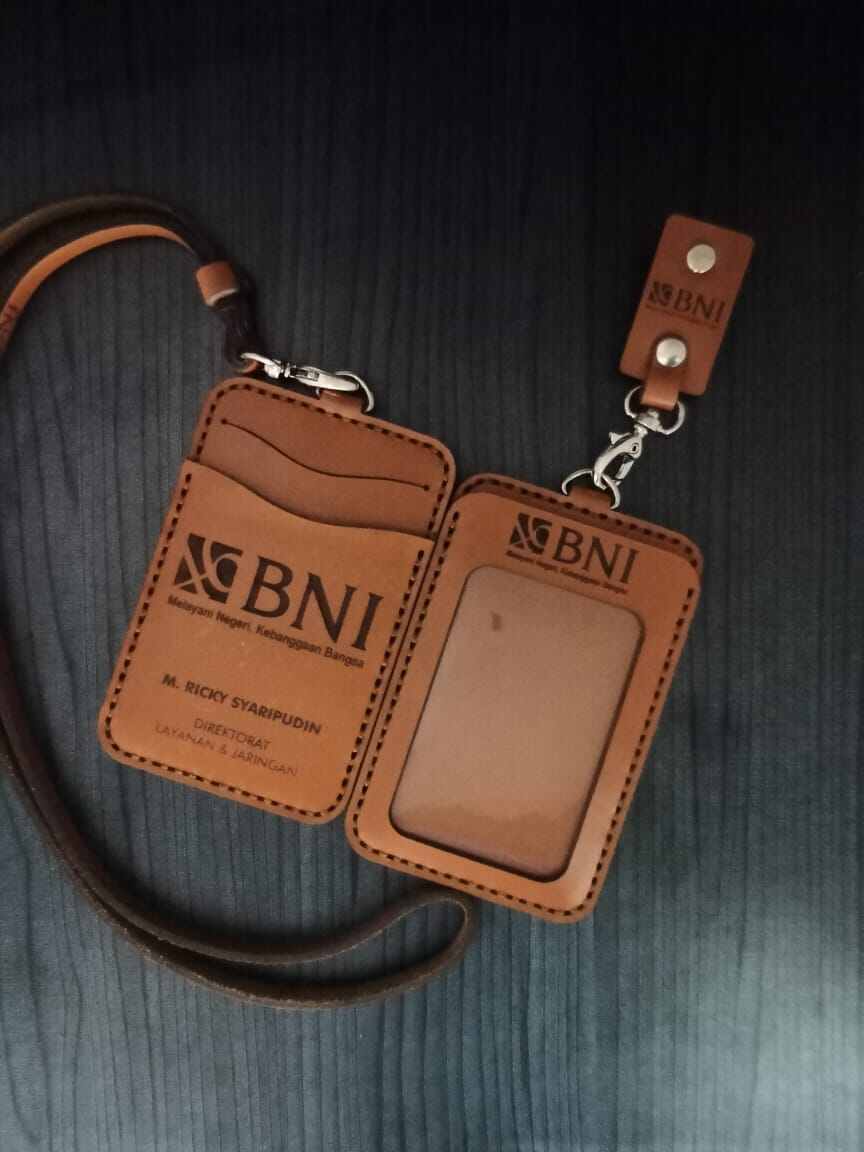 Id Card Holder / Name Tag Kulit Asli Bank BNI | Lazada Indonesia