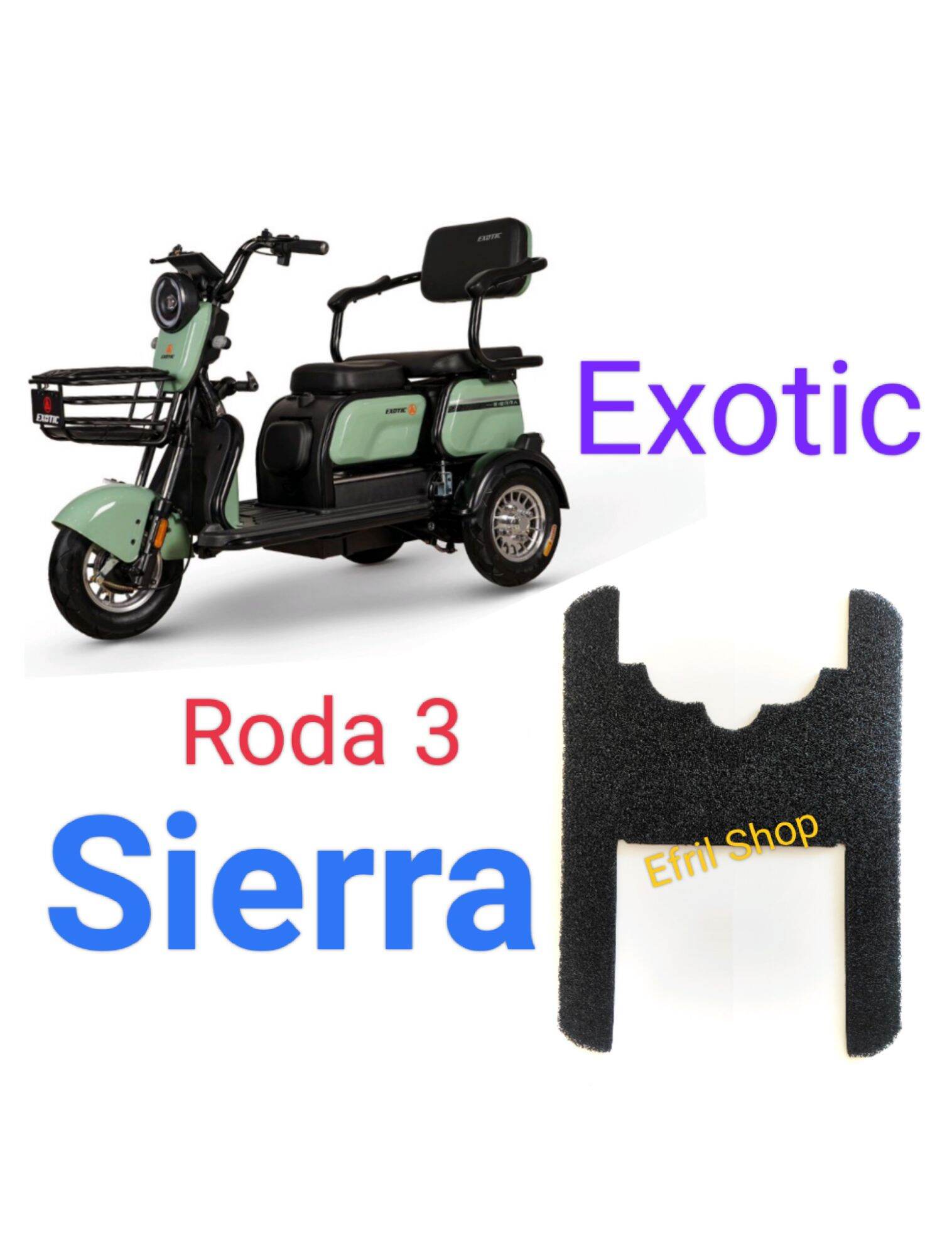 Karpet sepeda motor listrik roda tiga Exotic Sierra roda 3 | Lazada ...