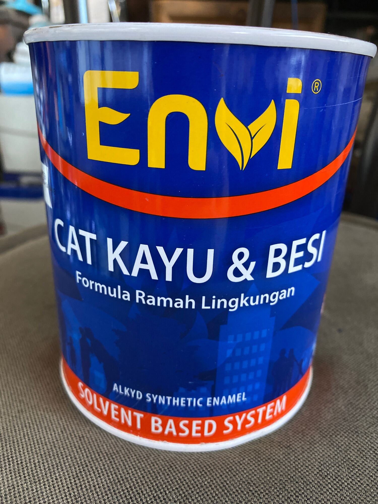 Cat besi dan kayu envi biru | Lazada Indonesia