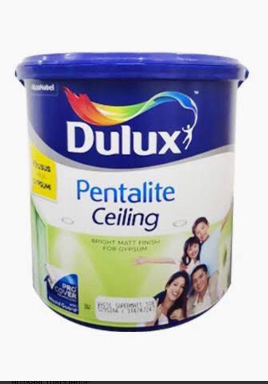 DULUX PENTALITE CEILING PUTIH WHITE CAT KHUSUS PLAFON GYPSUM 5 KG ...