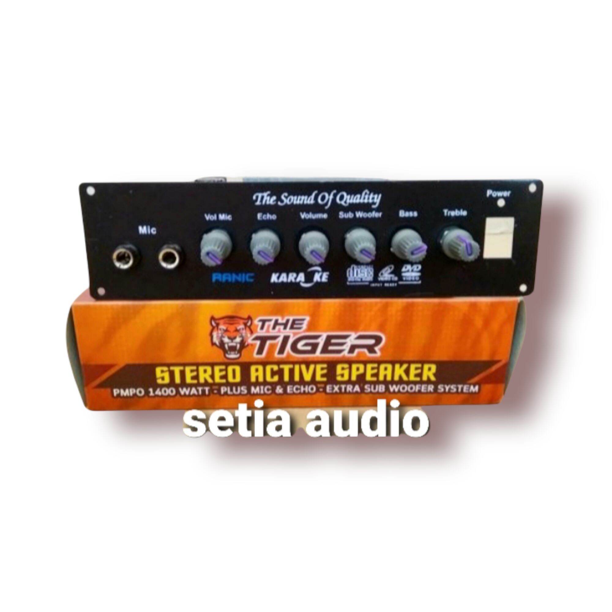 kit power amplifier aktif speaker mic echo subwofer the tiger | Lazada ...