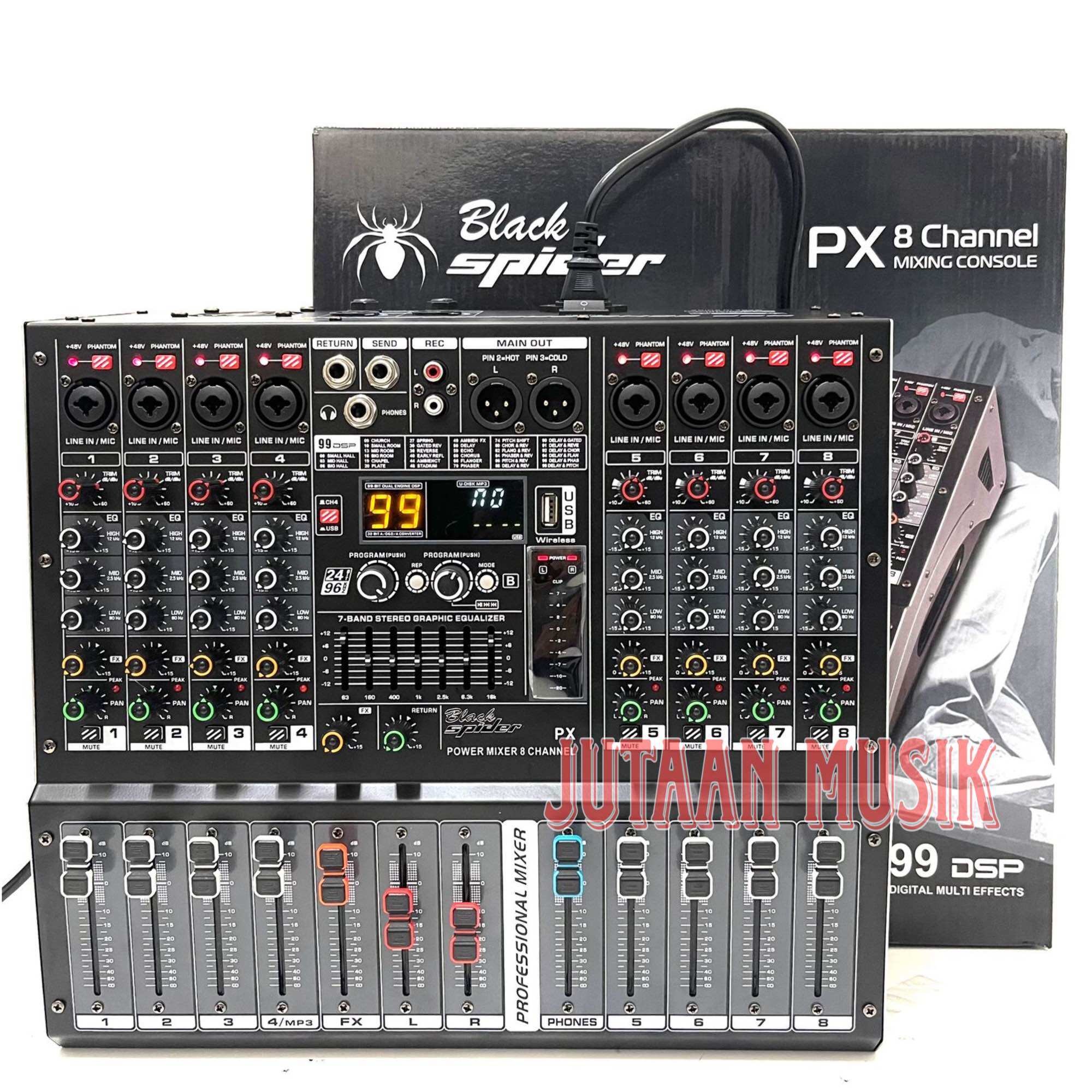 Power Mixer 8 Channel BLACKSPIDER px8 px 8 Original bluetooth | Lazada ...