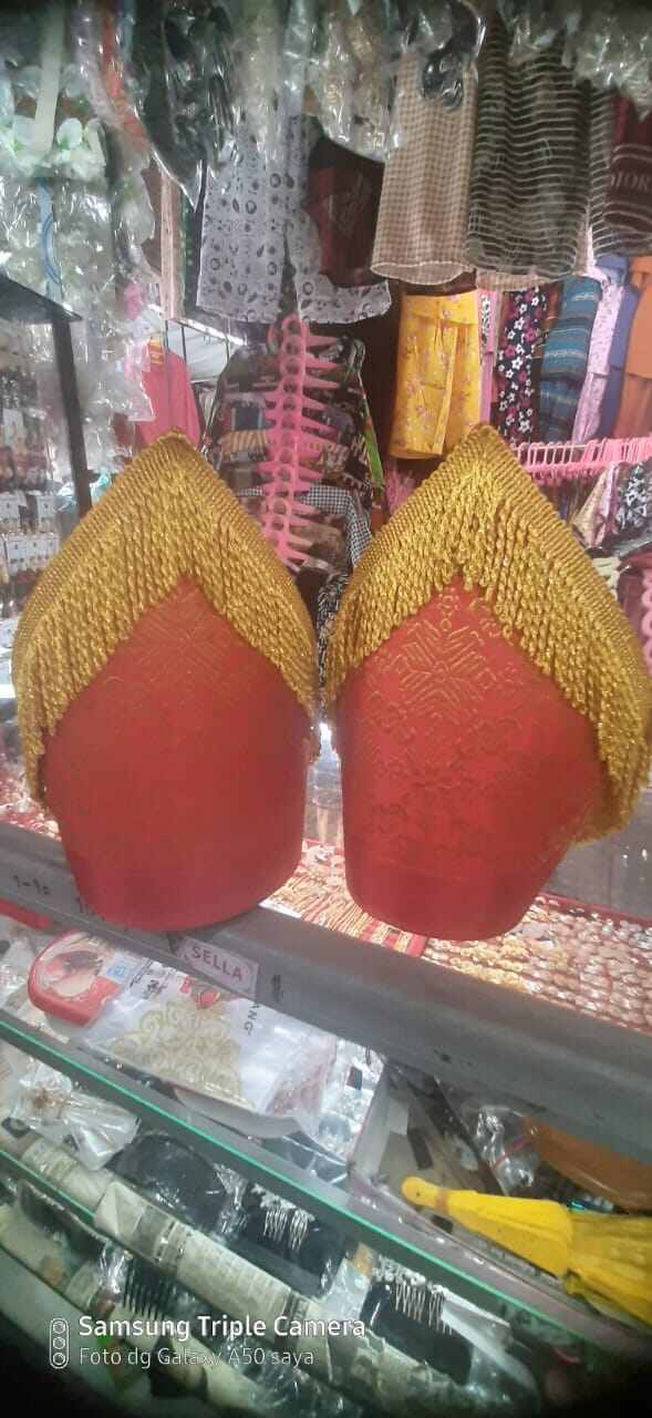 topi pengantin pria,adat Batak Toba,motif songket,rambu emas | Lazada ...