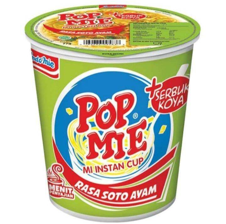 Pop Mie Rasa Baso/Ayam Bawang/Kari Ayam/Soto Ayam 1 Kardus isi 24 Pcs ...