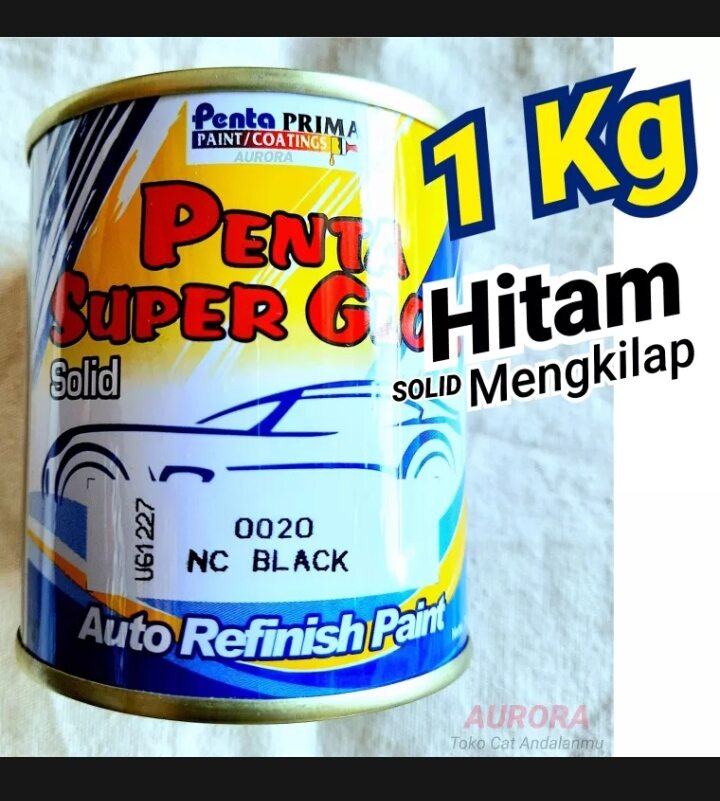 Cat Penta Super Gloss Black Hitam Mengkilap Solid 1 kg 1 kilo Cat Mobil ...
