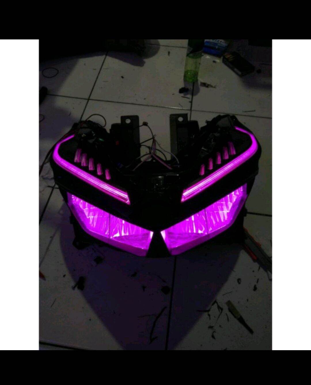 lampu devil demon eye 12v 6 mata ungu,putih,hijau,merah,ice blue, biru ...