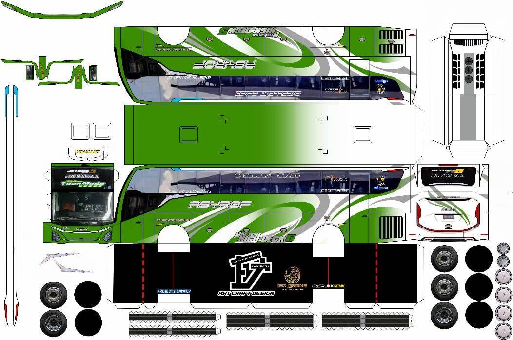 LEMBARAN PAPERCRAFT BUS JET BUS 5 KIDSPANDA MURAH BUKAN STIKER | Lazada ...