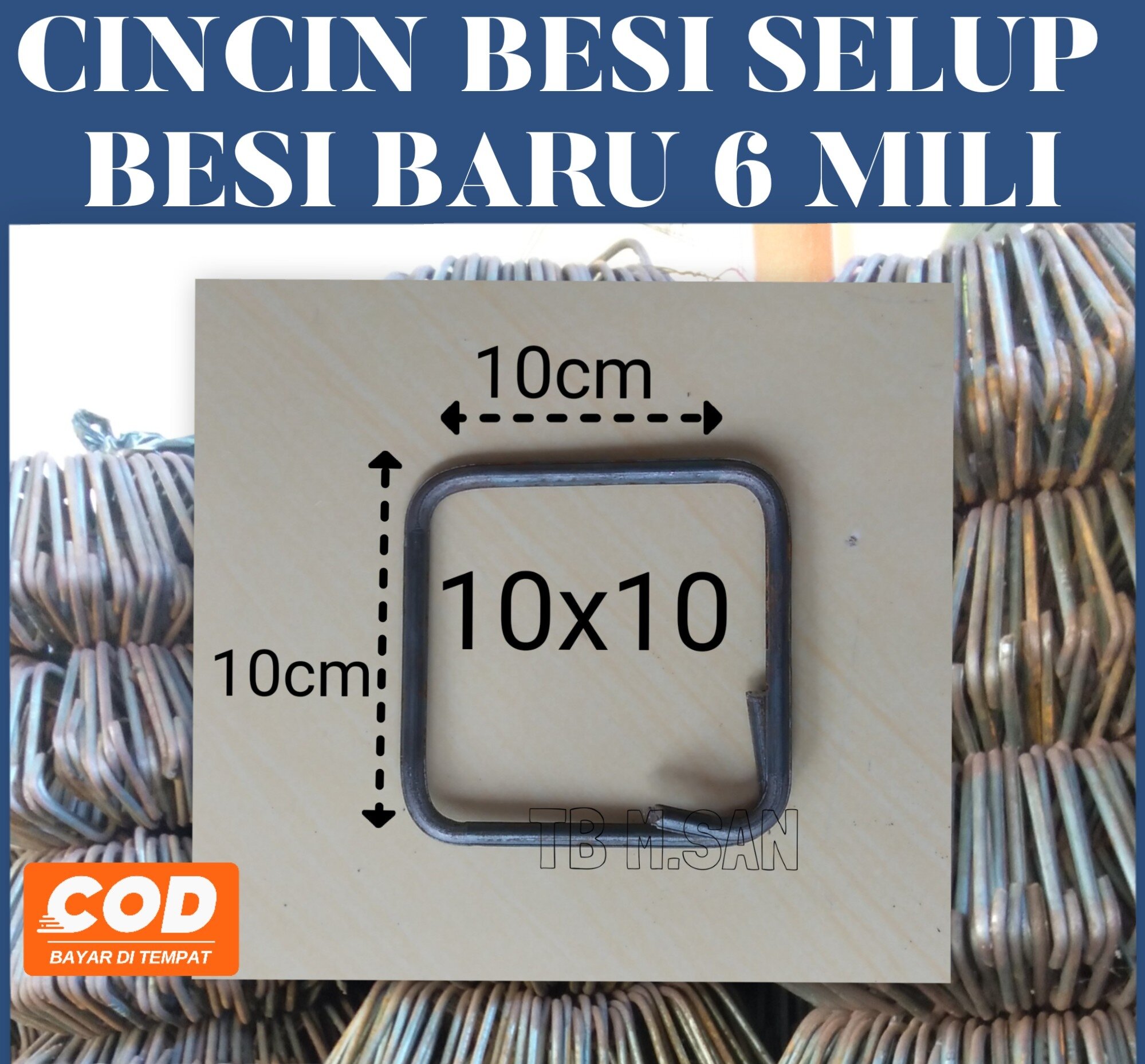 cincin besi behel 10x10 6mili 10 biji / cincin besi cor bangunan 10x10 ...