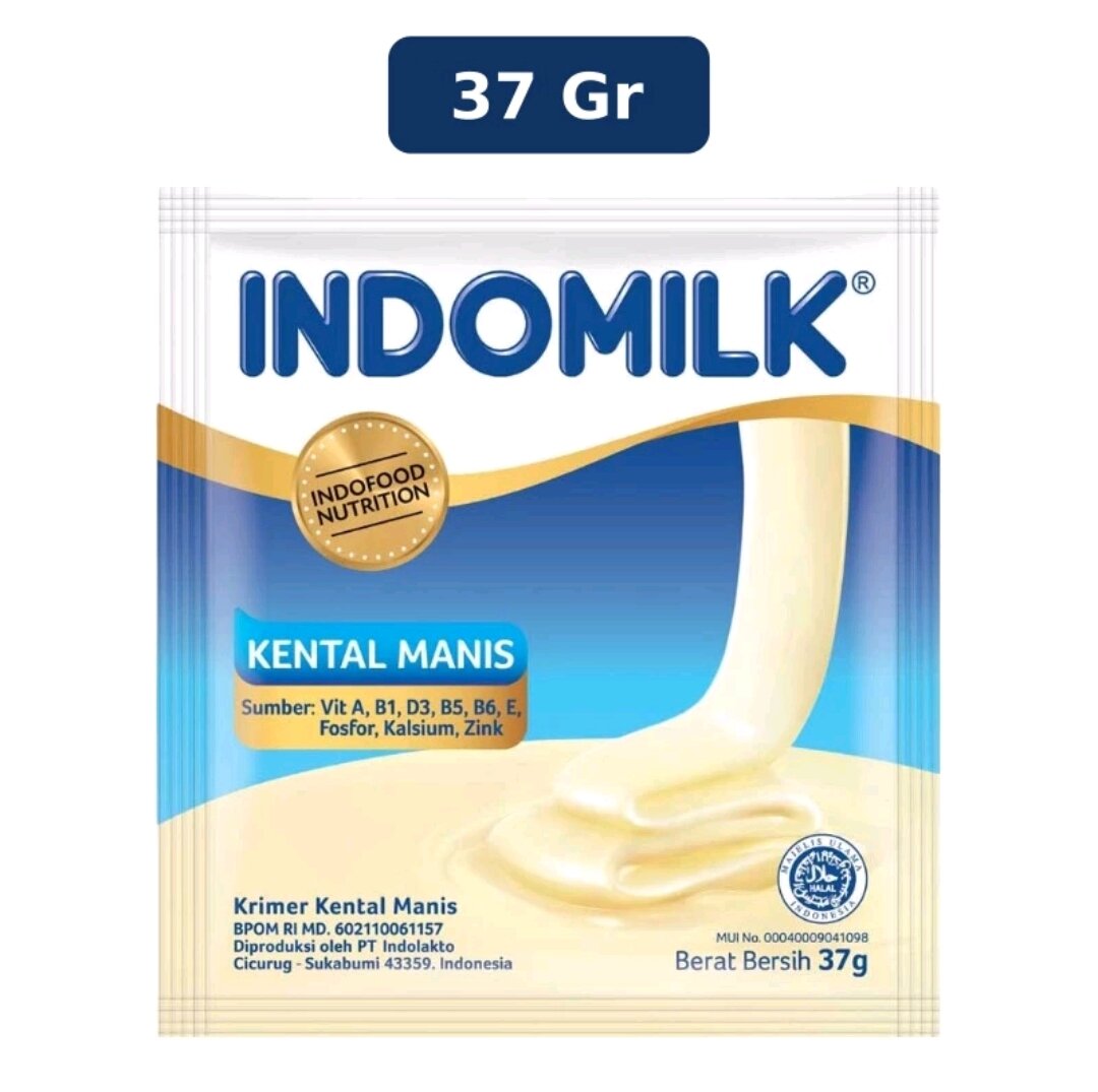 Indomilk susu kental manis plain (putih) 37 gram x 1 sachet | Lazada ...