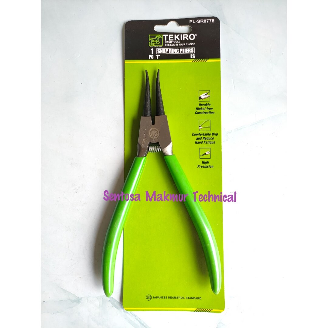 TEKIRO 7" ES Tang Snap Ring Circlip Tekan Buka Lurus External Straight ...