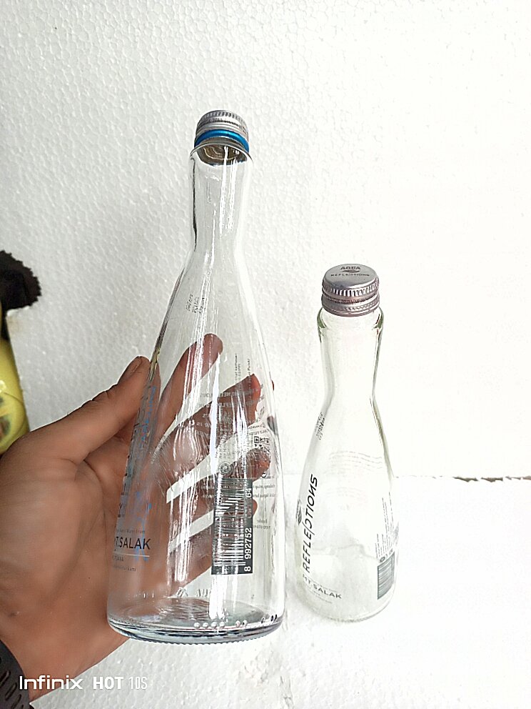 Botol kaca Aqua reflection 280ml botol antik Botol isi ulang + tutup ...