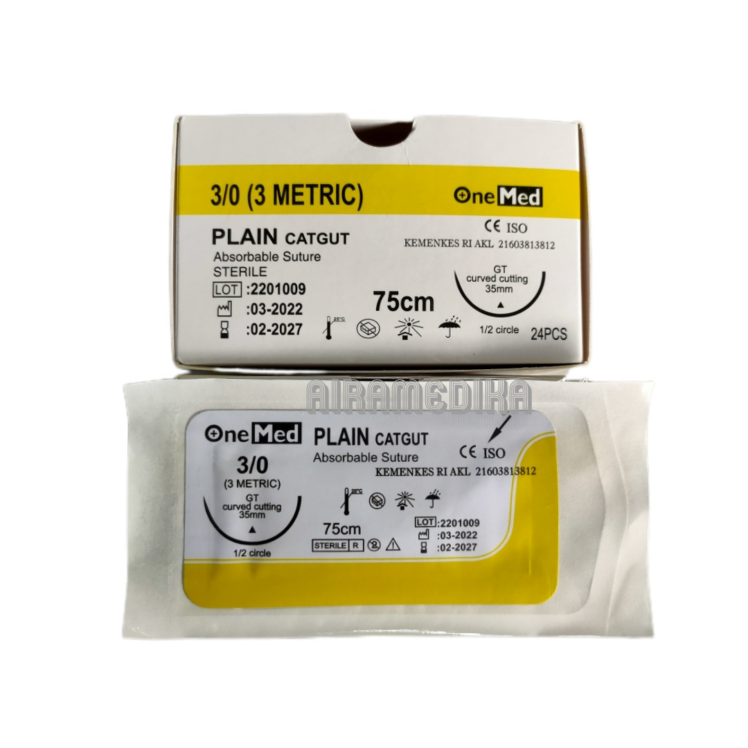Catgut Plain 3.0 With Needle Onemed | Lazada Indonesia