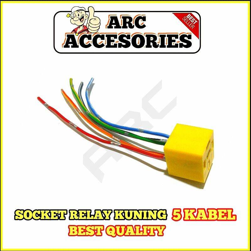 Socket relay kaki 5 soket kuning hitam | Lazada Indonesia