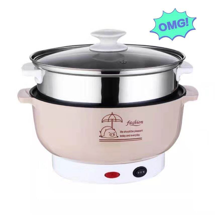 Panci Listrik New Jumbo Keramik/Teflon Anti Lengket Kukusan Stainless ...