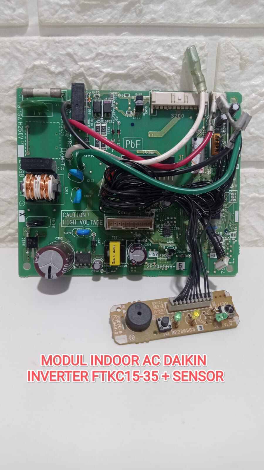 MODUL PCB INDOOR AC DAIKIN INVERTER FTKC15-35NVM4/PVM4+SET SENSOR ...