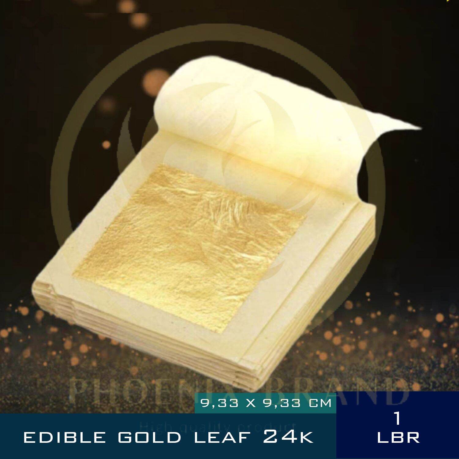 Edible Gold Leaf Foil Sheet 24K Kertas Emas Prada Food Grade - Phoenix ...