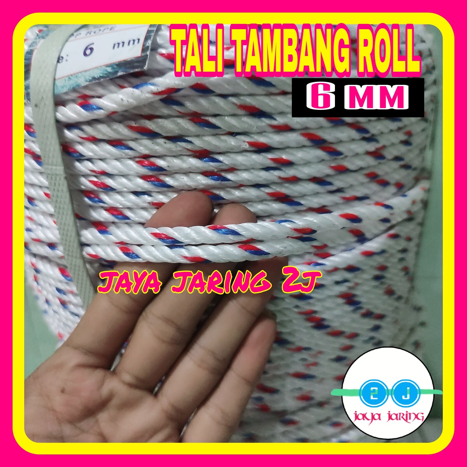 TALI TAMBANG ROLL 6MM/TALI TAMBANG PPD/TALI PENGIKAT BARANG | Lazada ...