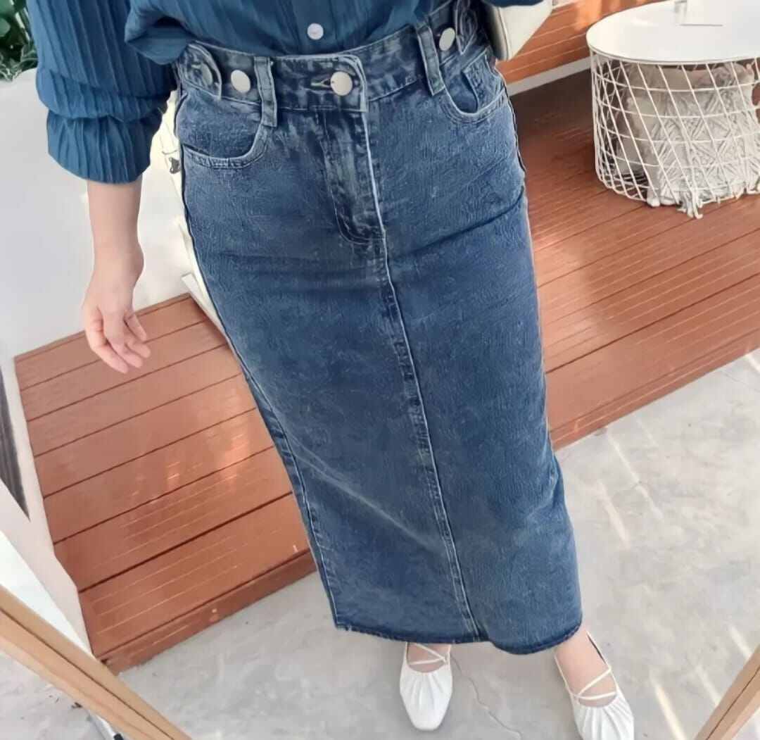 Rok Jeans Theana Wanita Terbaru Rok jins span korean style | Lazada ...
