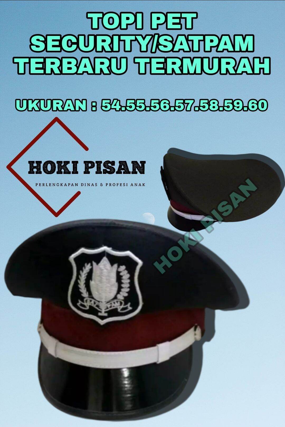 TOPI PET SATPAM SECURITY TOPI PRIA WARNA COKLAT / TOPI PDH SECURITY ...