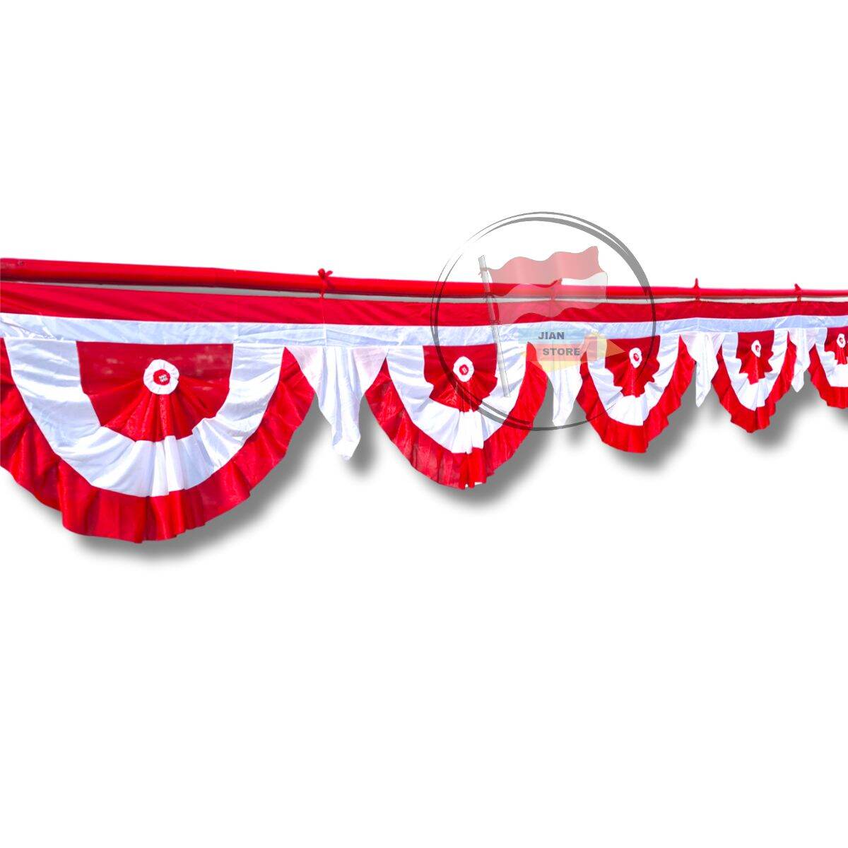 Background Bendera Merah Putih Bunga Lidah Kain Panjang 8 Meter 10 ...