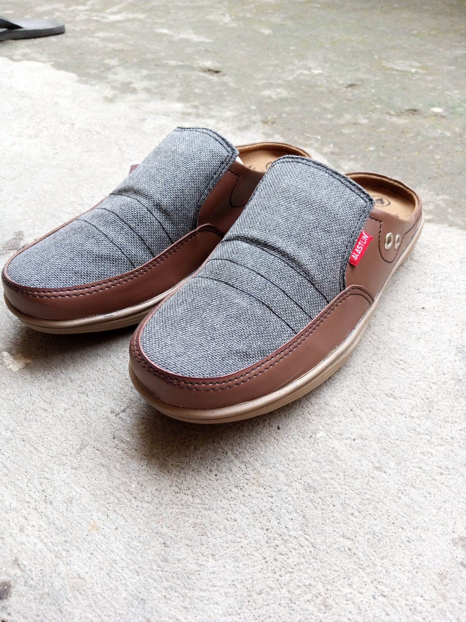 sepatu slop pria ciklat abu SS-01 | Lazada Indonesia