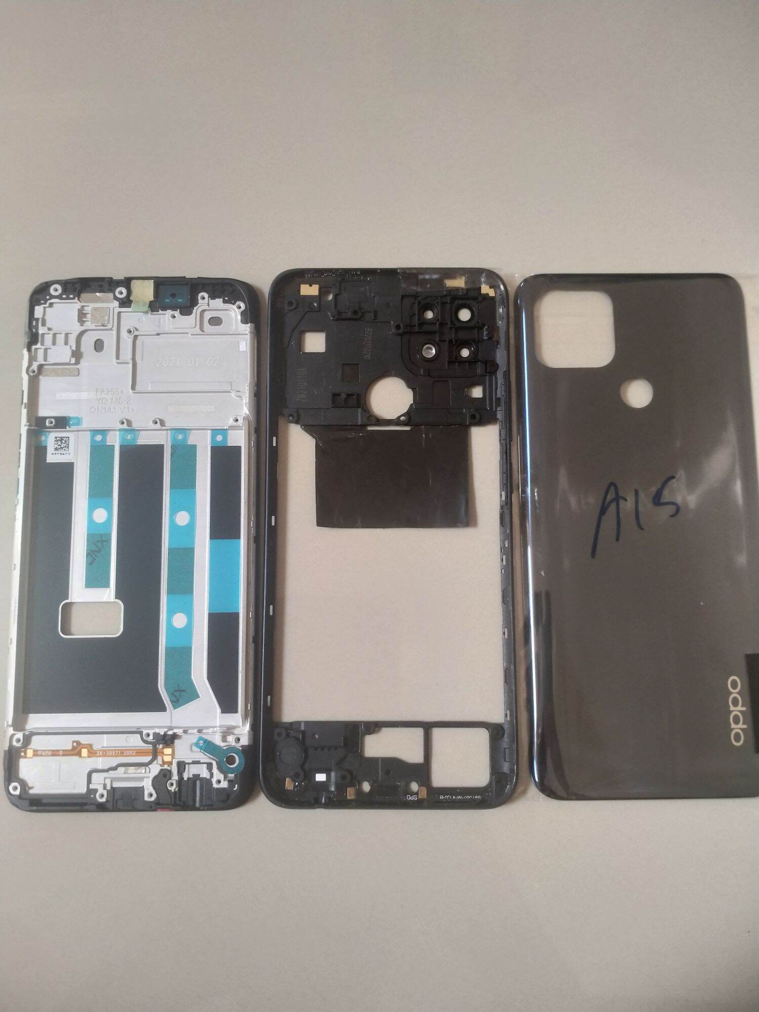 Casing kesing Fullset Frame tulang tengah + bezel + backdoor Oppo A15 ...