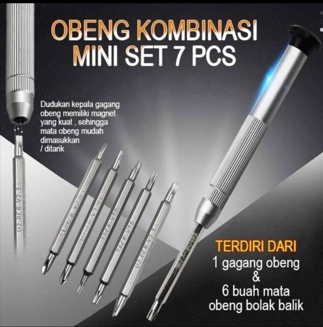 Obeng Kombinasi MINI SET 7 PCS | Lazada Indonesia
