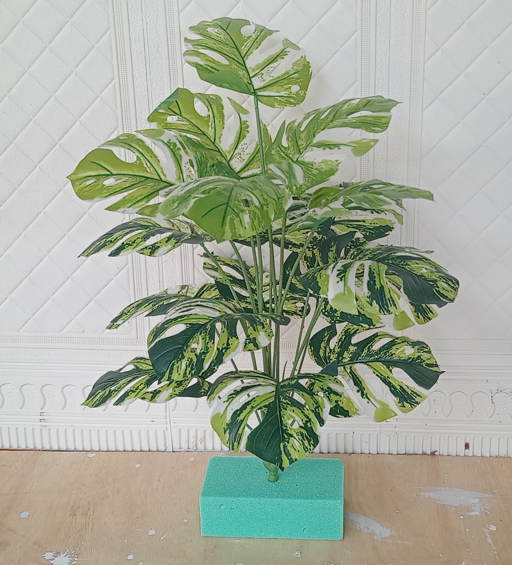 tanaman hias monstera artificial putih hijau | Lazada Indonesia