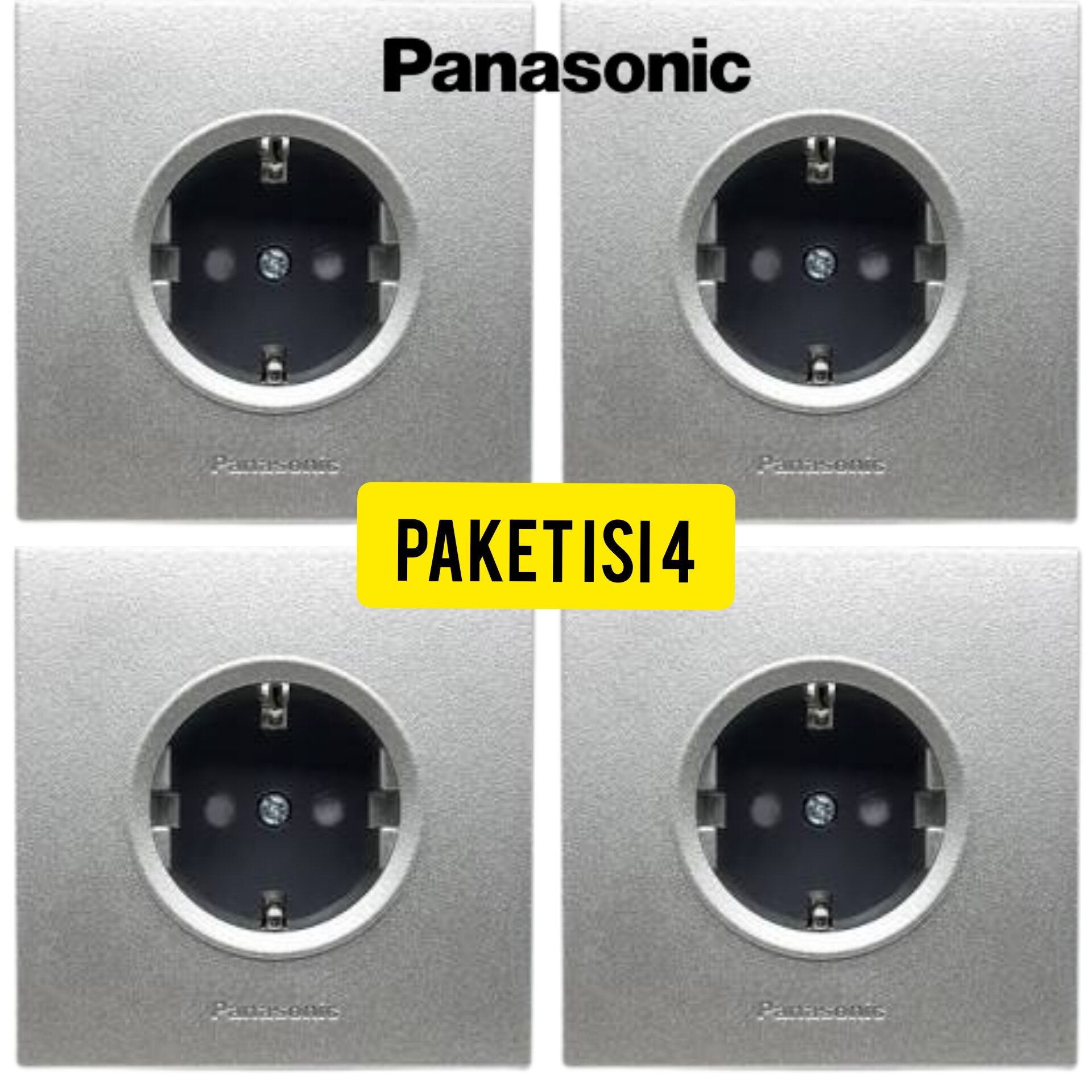 PAKET MURAH ISI 4,Stop kontak tanam panasonic silver, stop kontak ...