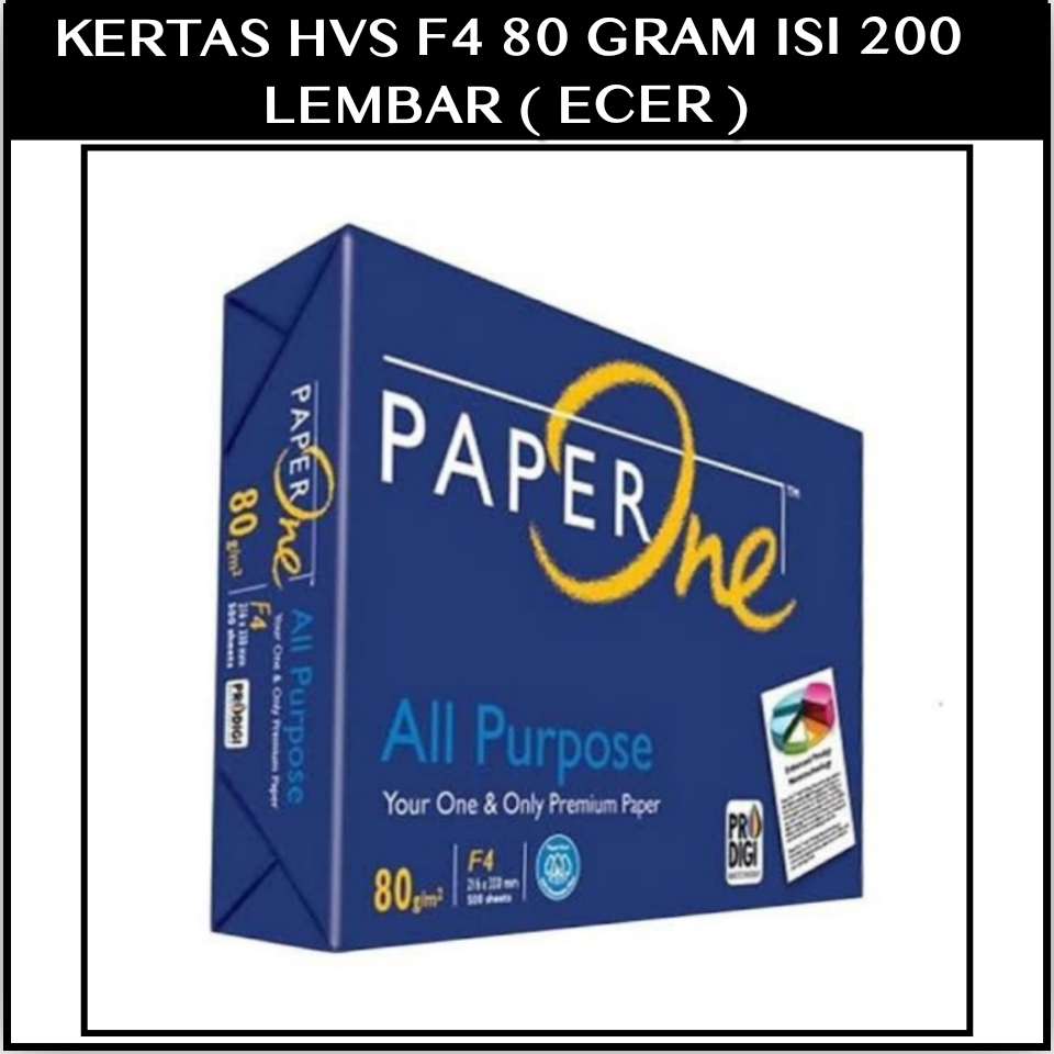 Kertas Hvs F4 80 Gram Paper One Isi 200 Lembar ( ECER ) | Lazada Indonesia