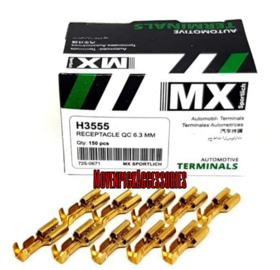 TERMINAL SKUN GEPENG FEMALE H3555 MERK MX ORIGINAL - ISI 150 PCS ...