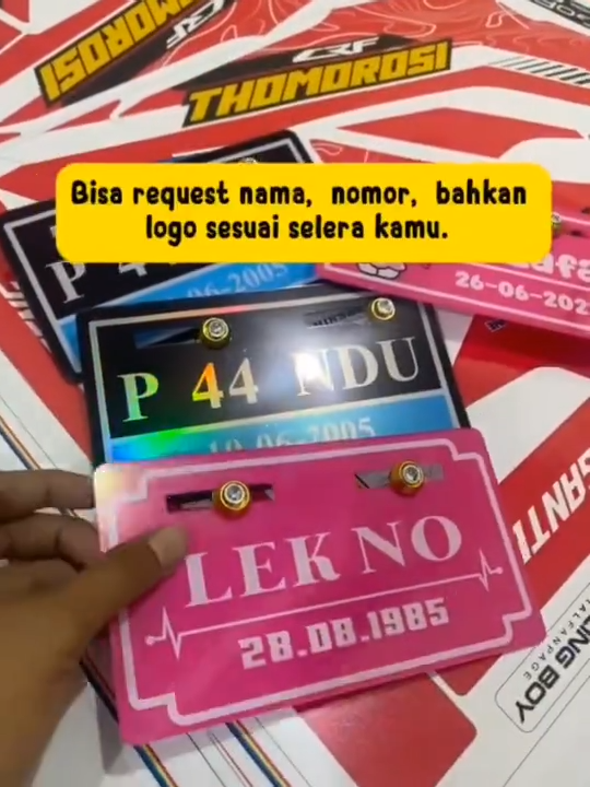 Plat Sepeda Listrik Custom Nama & Nomor – Edisi Spesial Akrilik Premium ...