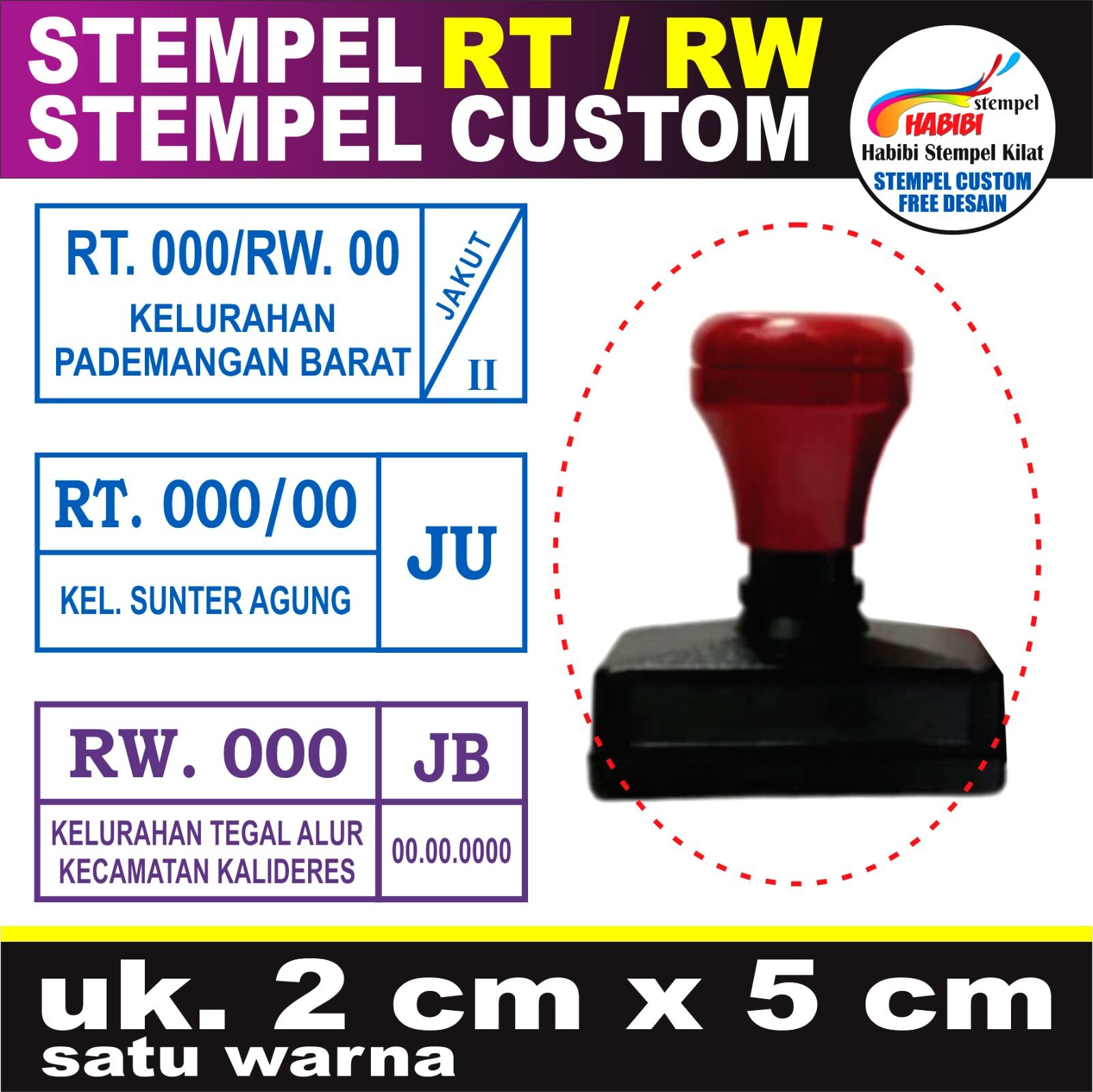 stempel warna otomatis stempel RT, RW Free edit Setting Desain stempel ...